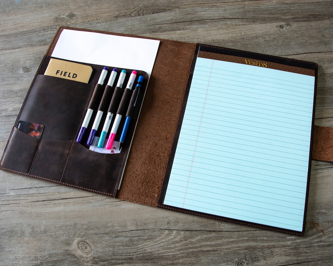 Personalized Leather Portfolio A4, Notepad Holder, A4 Notebook Case ...