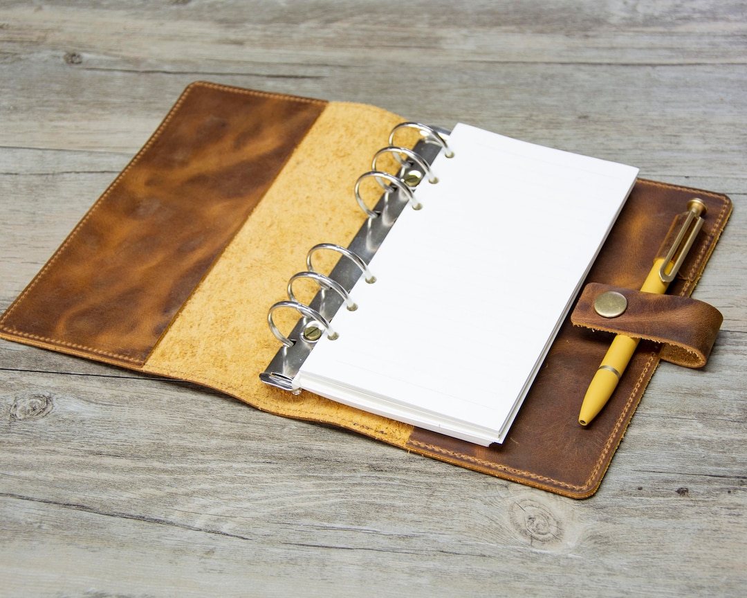 Personalized Leather A5 /A6 Binder ,1.2 Inch 6 Ring Size 30mm ...