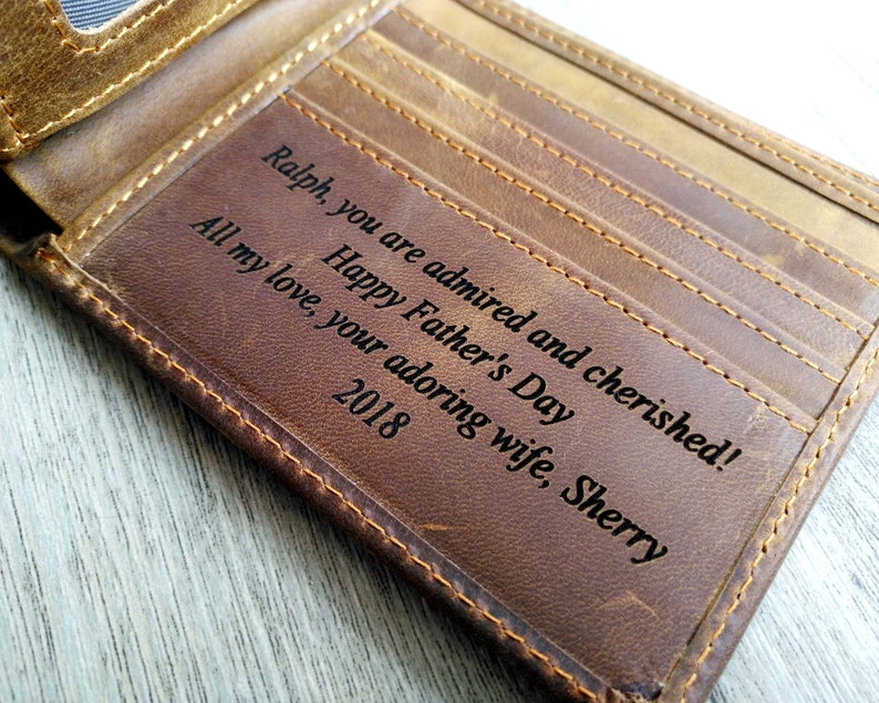 Handwriting Men's Wallet Engraved Memorial Signature - Etsy