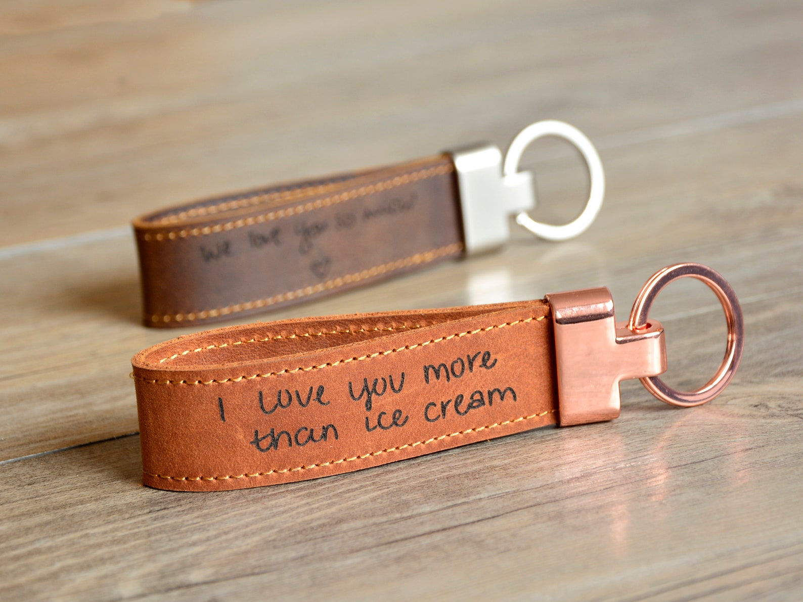 Personalized Handwriting Leather Key Chainpersonalized Key | Etsy