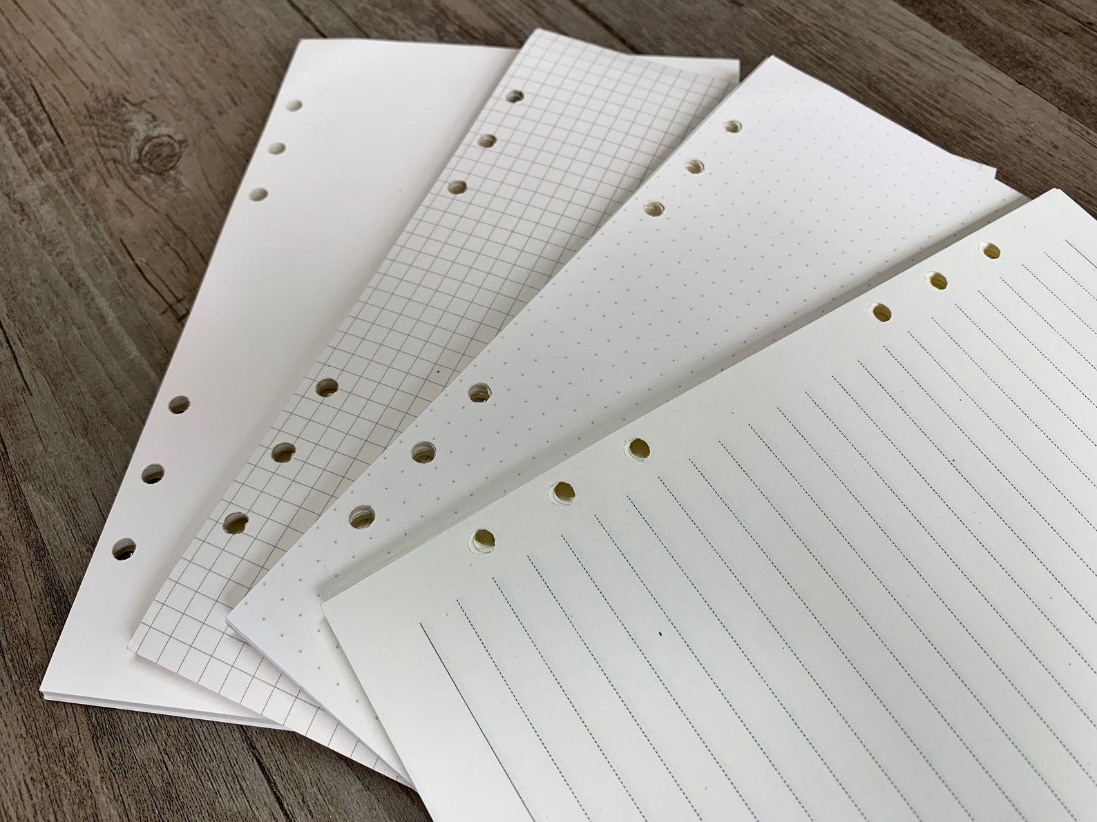 A5 A6 Refill Paper: 6-hole Dot Grid Lined Blank, 45 Sheets - Etsy