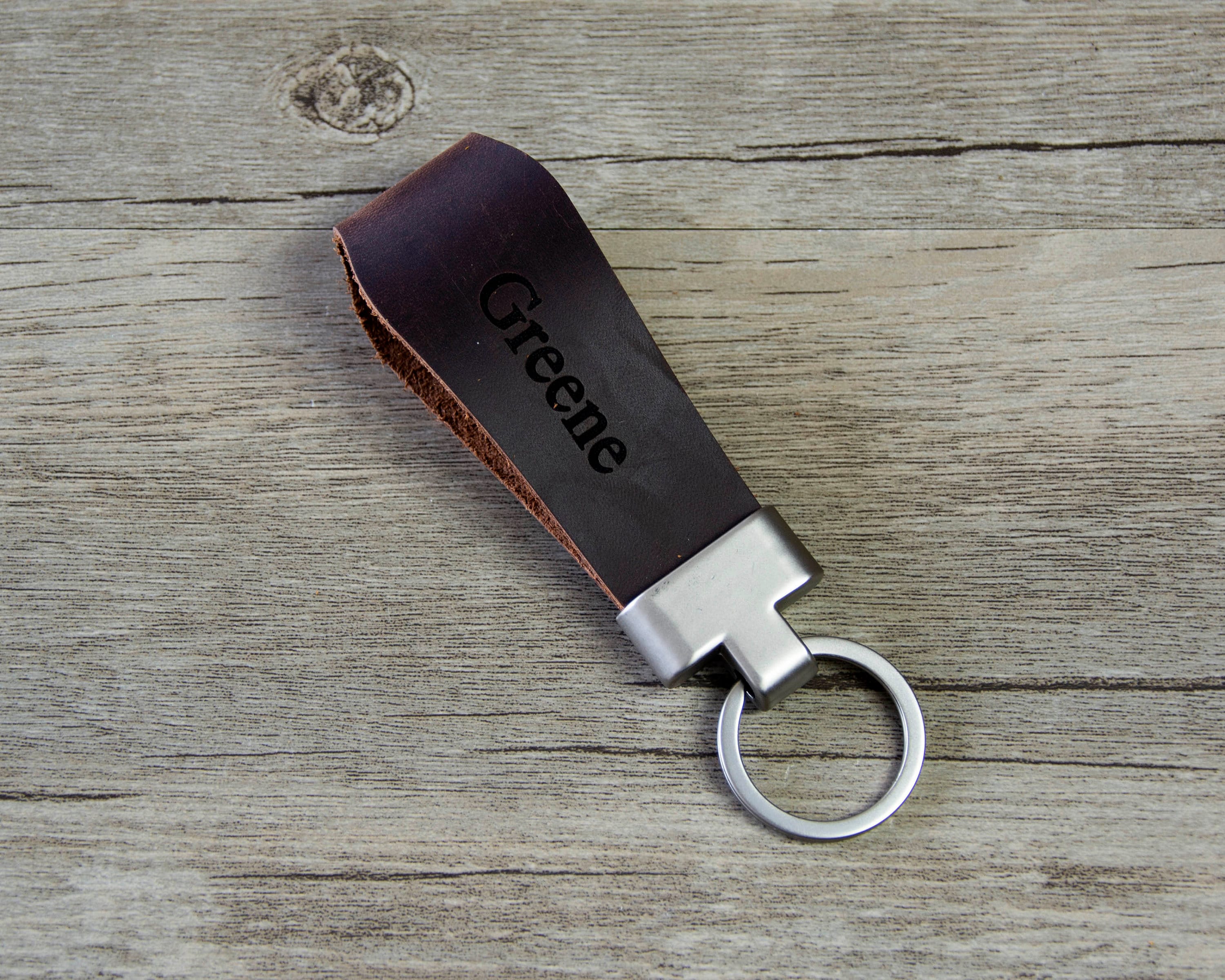 Personalized Leather Keychain. Custom Leather Keychain. | Etsy