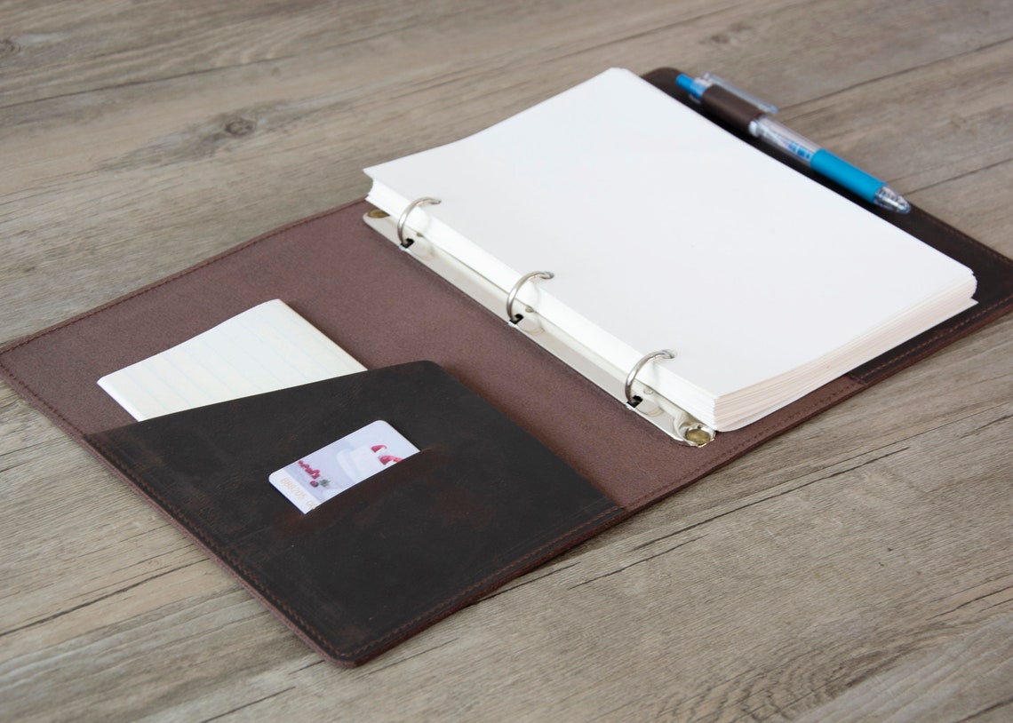 Leather Binder 3-ringleather Three Ring Binderfit 3 Hole A5 - Etsy