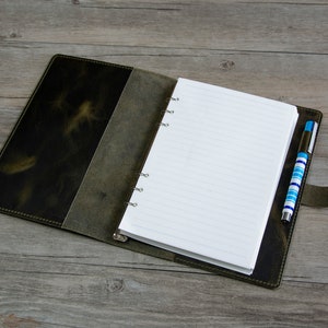 Personalized A5 / A6 Leather Organizer Binder Planner,6 Ring Refillable ...