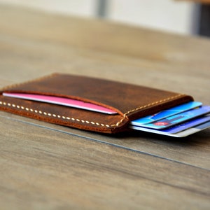 Personalized Leather Card Holder,free to Customize Initials/name ...