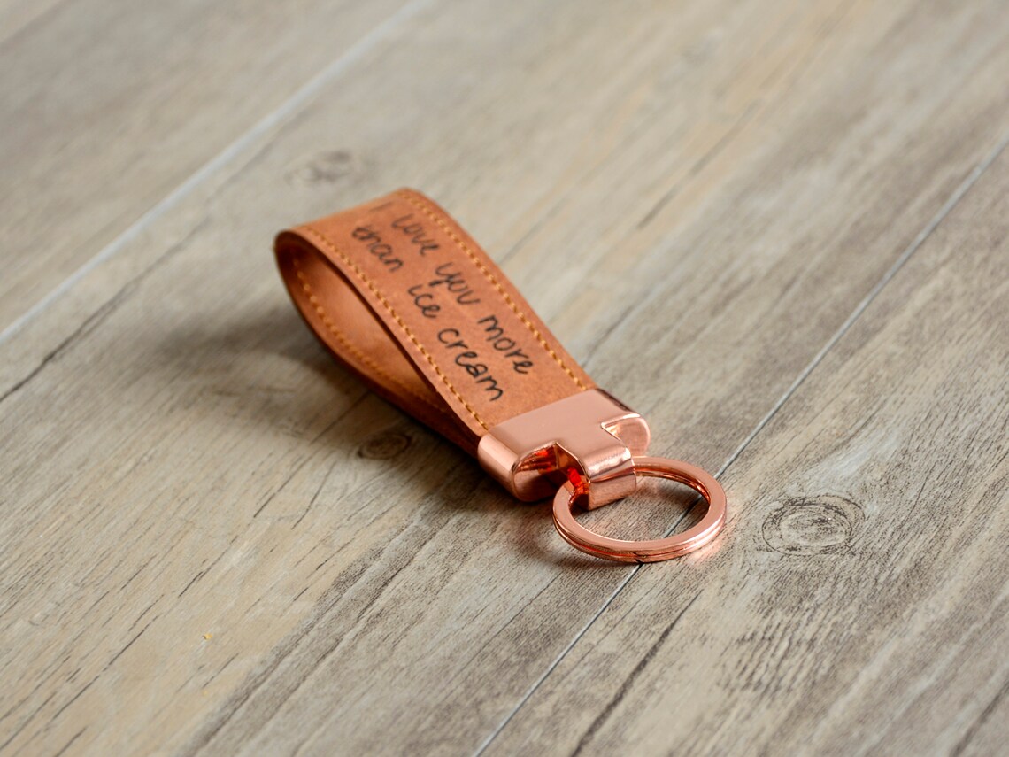 Personalized Handwriting Leather Key Chainpersonalized Key | Etsy