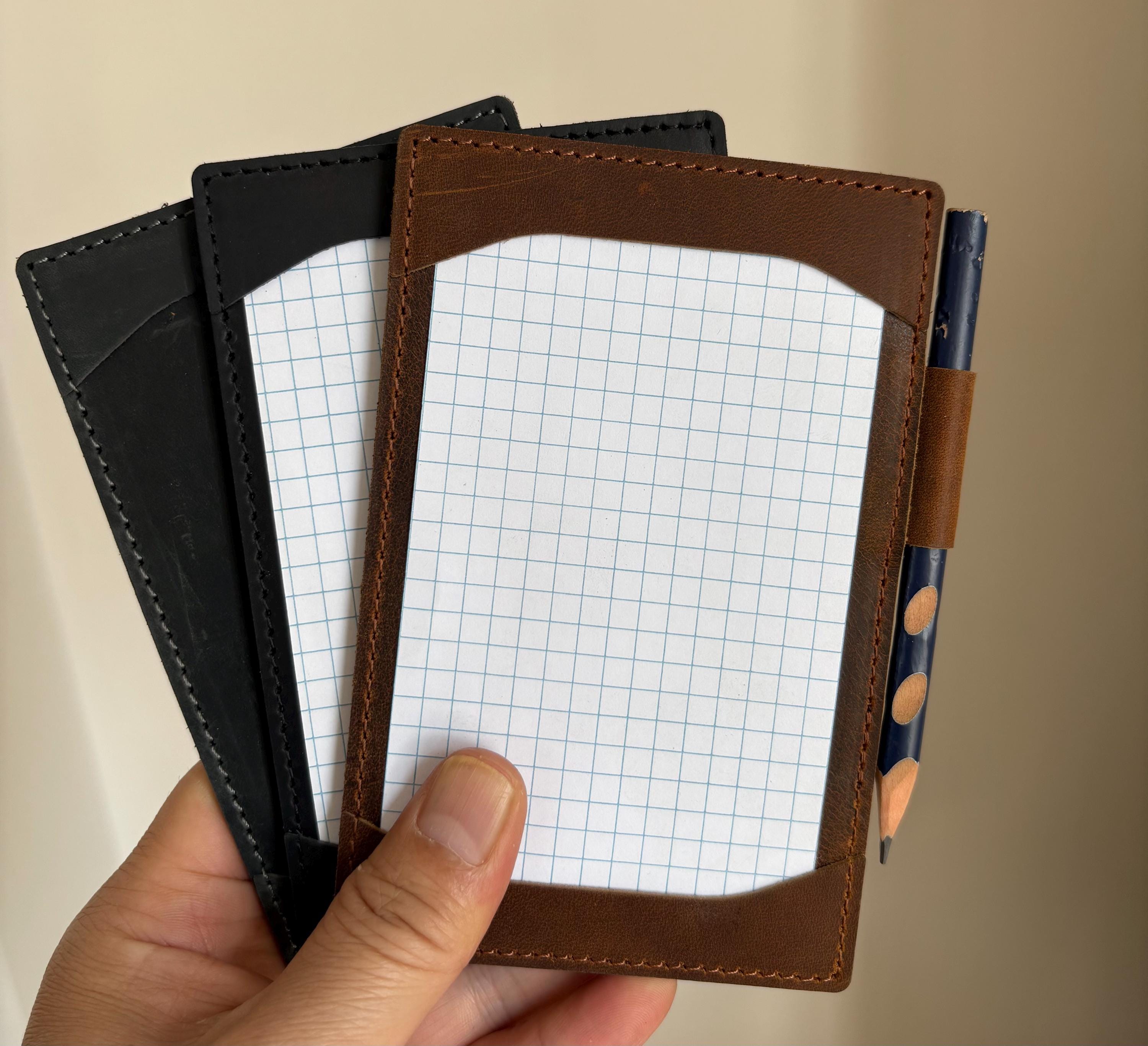 Personalized 3''x5'' Card Holder,leather Notepad,leather Jotter Holder ...
