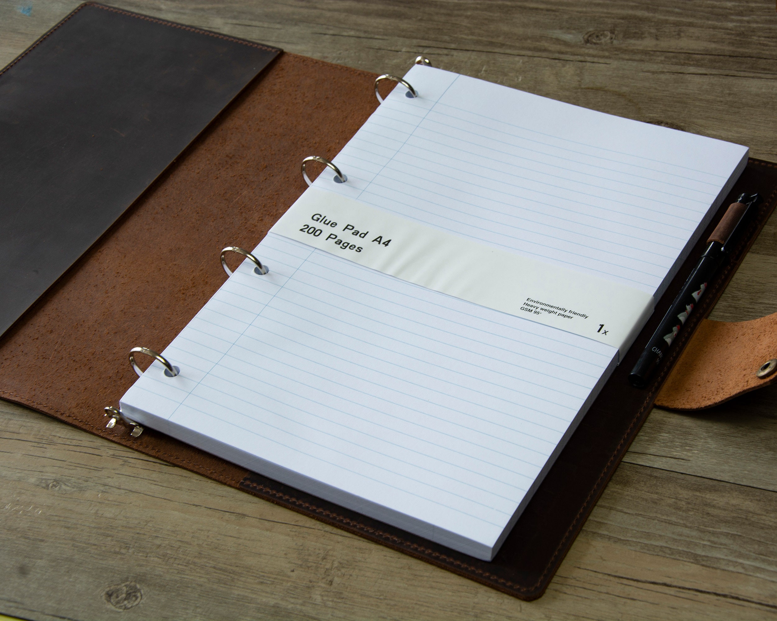 Leather A4 Binder 2-Ring/3-Ring/4-RingLeather Binder Leather | Etsy