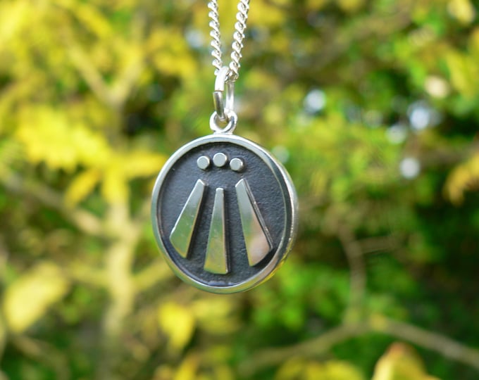 Awen Necklace, Pagan Symbol of Inspiration Hand Engraved on English ...