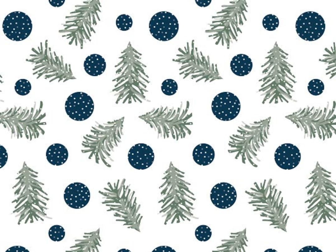 Blue & Green Forest Christmas Tissue Paper, Gift Wrapping Paper, Made ...