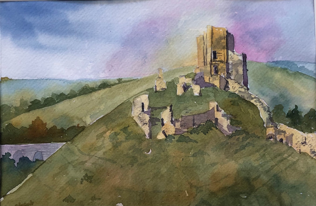Corfe Castle Original Watercolour - Etsy