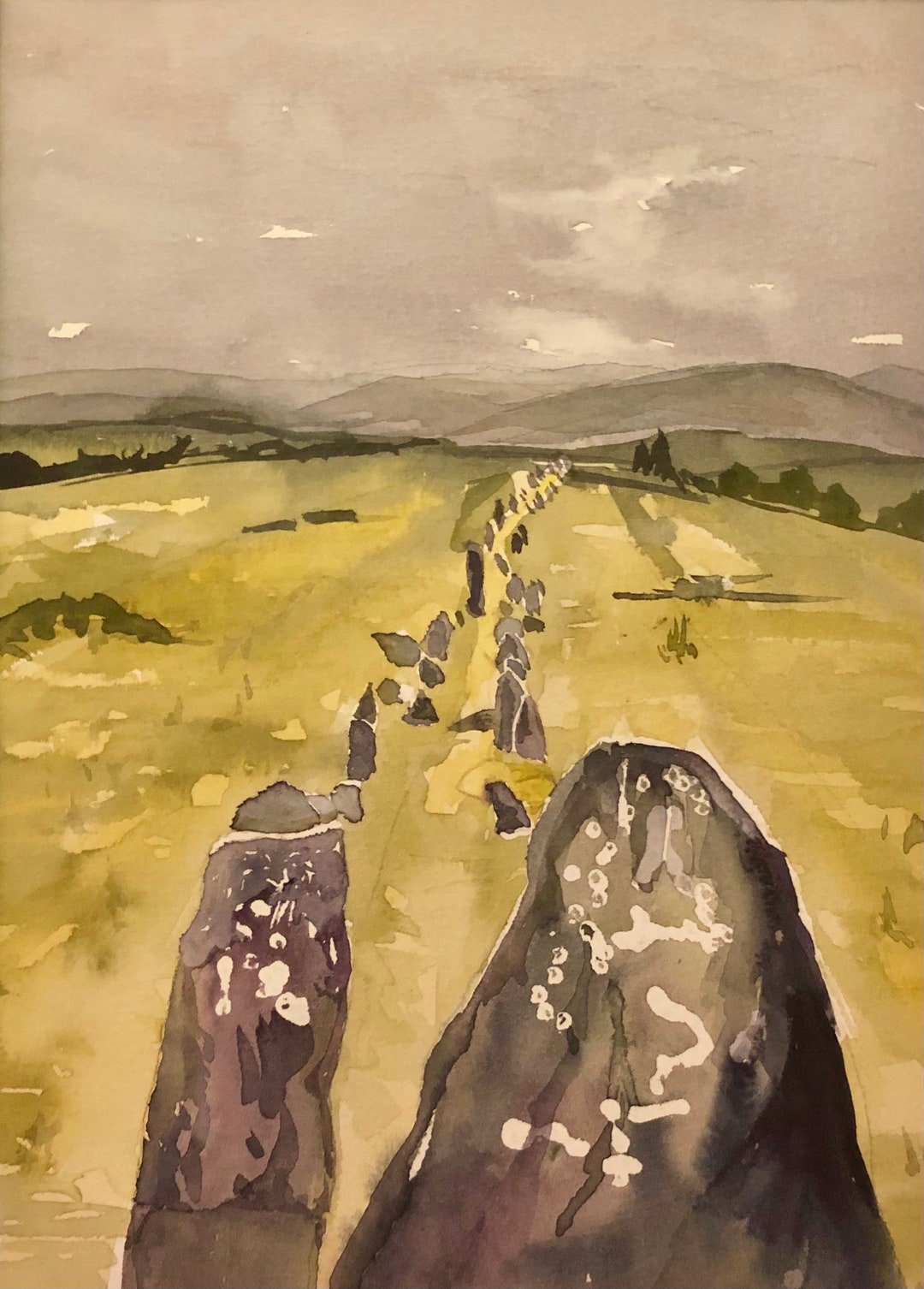 Original British Art Painting of Merrivale Stone Rows/ Standing Stones ...