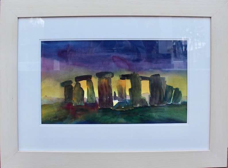 Framed Watercolour Original Art/ Stonehenge Stone Circle - Etsy