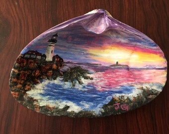 Painted clam shell | Etsy