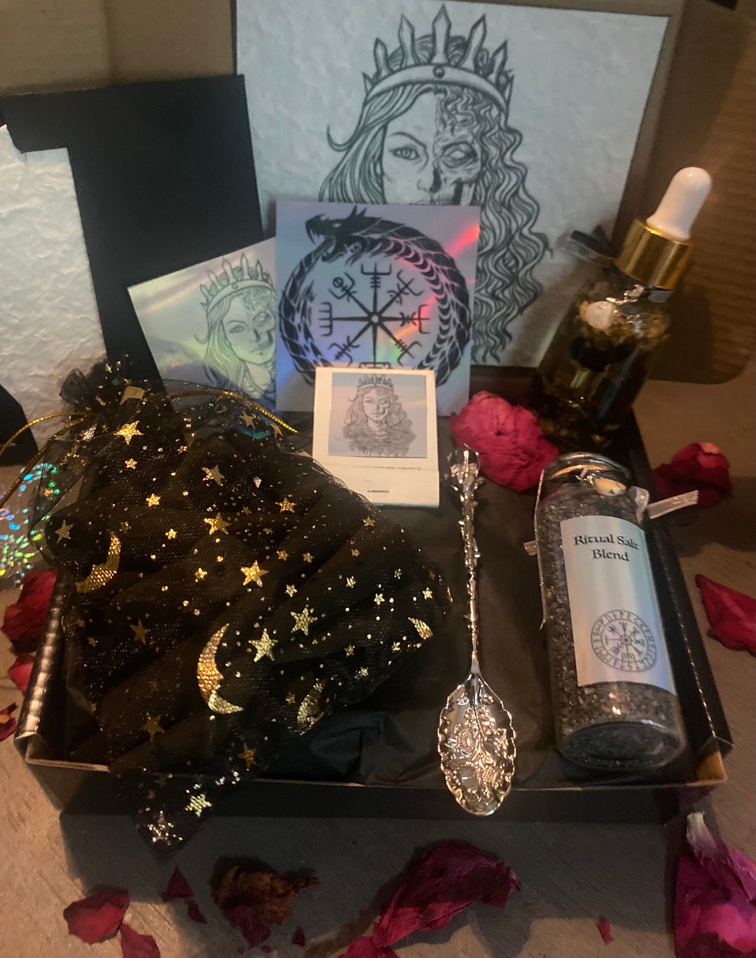 Hel/hela Dendritic Opal Goddess Ritual Altar Set Kit Norse soy Candle ...