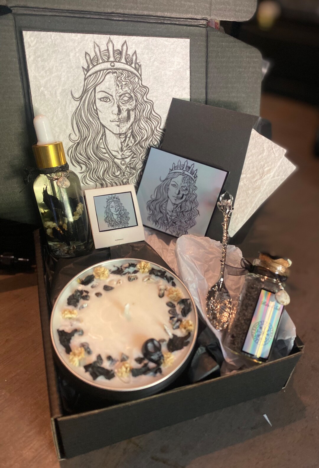 Hel/hela Dendritic Opal Goddess Ritual Altar Set Kit Norse - Etsy