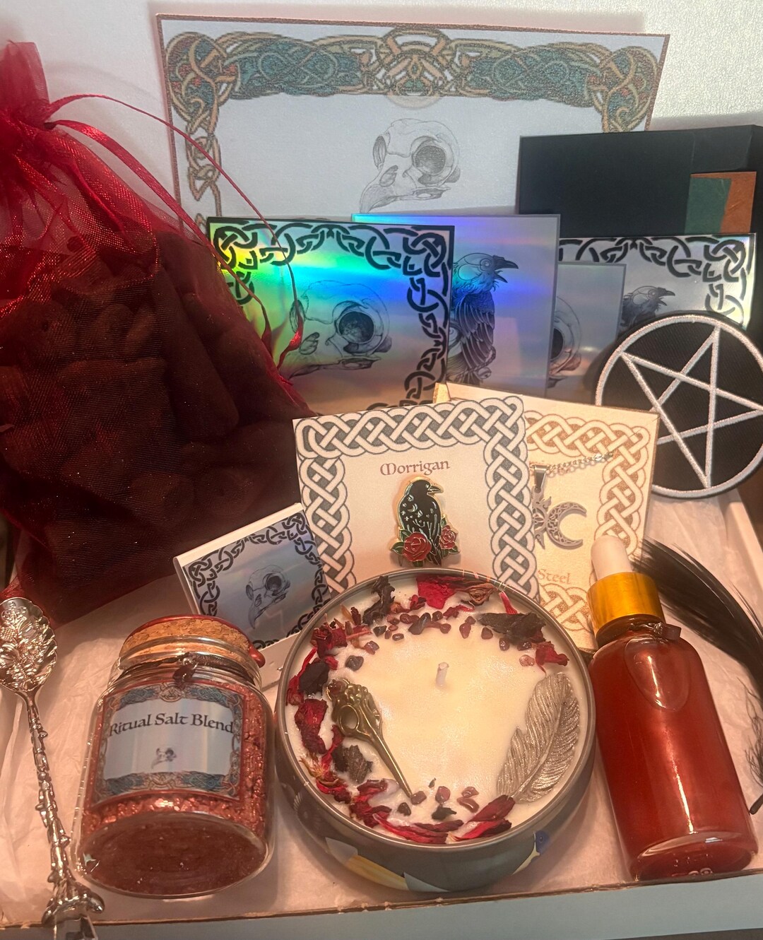 LARGE Morrigan Garnets Goddess Set Kit Altar Ritual Celtic {soy Candle ...
