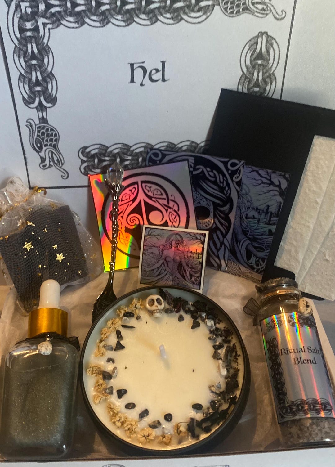 Hel/hela Dendritic Opal Goddess Ritual Altar Set Kit Norse {soy Candle ...