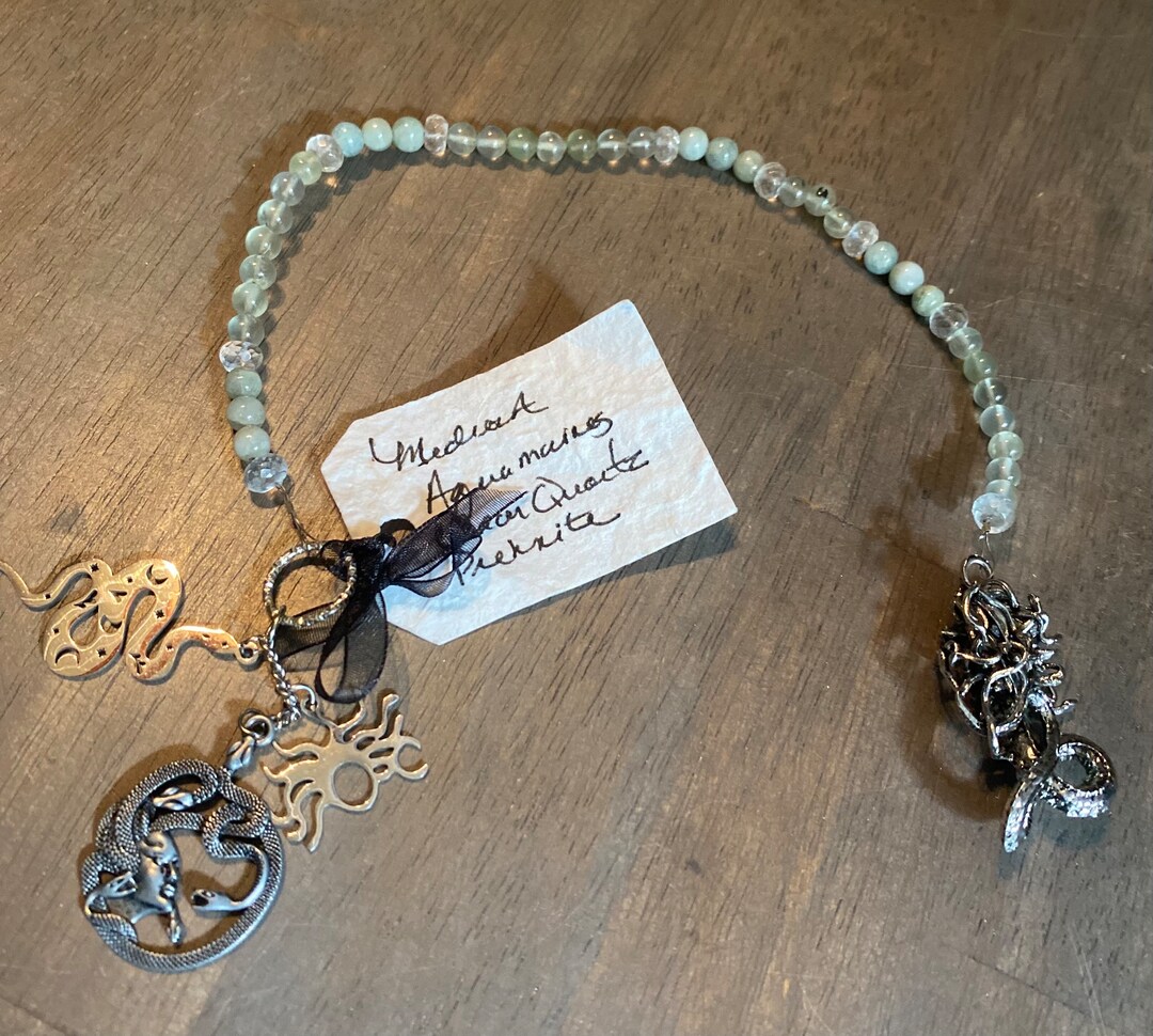 Medusa Ritual Altar Ladder Beads Aquamarines, Quartz, Prehnite Water ...