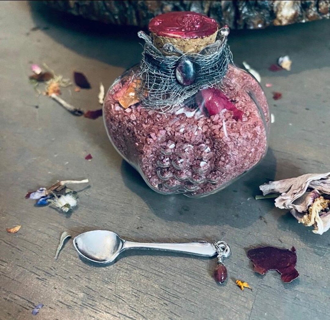 Persephone Red Ritual Altar Salt Blend & Tourmaline Spoon Greek Goddess ...