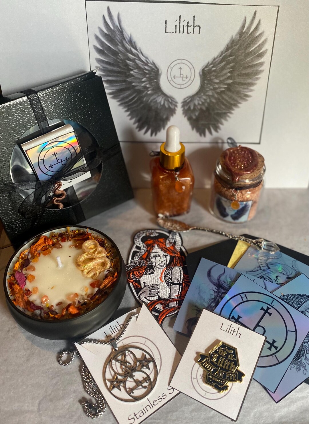 LARGE Lilith Carnelian Set Kit Altar Ritual oil, Incenses, Stickers ...