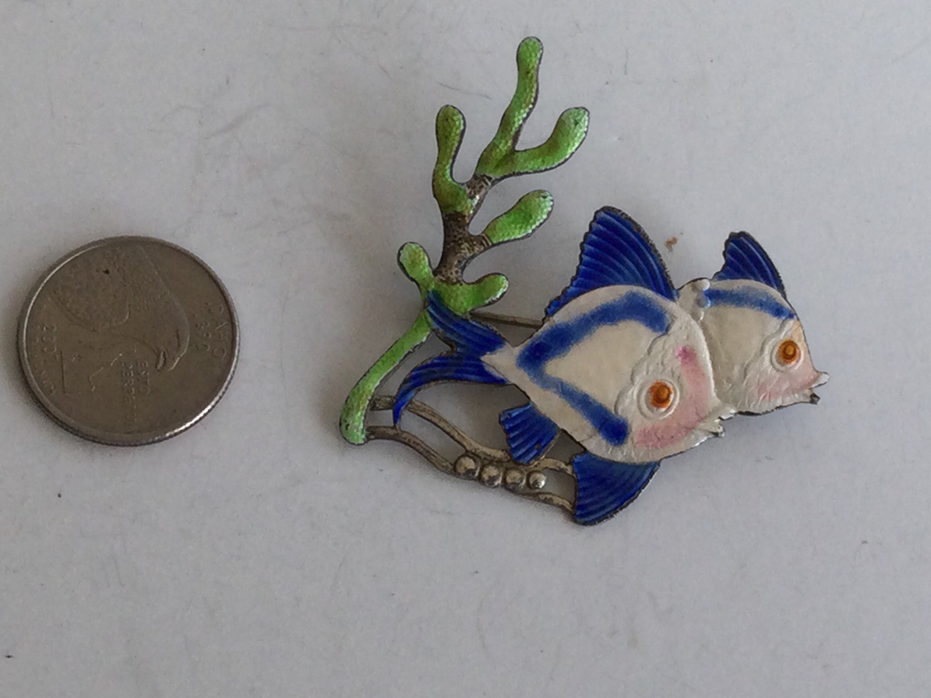 Vintage Truart Sterling Silver & Enamel Guilloch Fish Brooch - Etsy