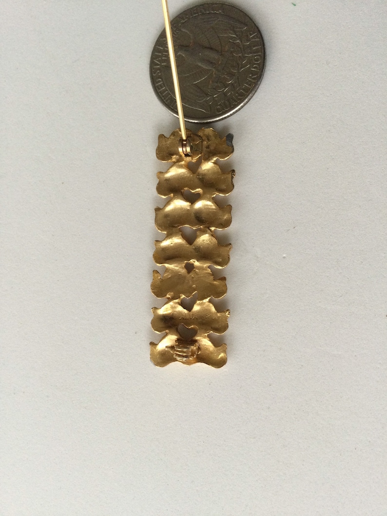 Vintage Alva Museum Brooch Gold Tone Stylized Rows of Geese - Etsy