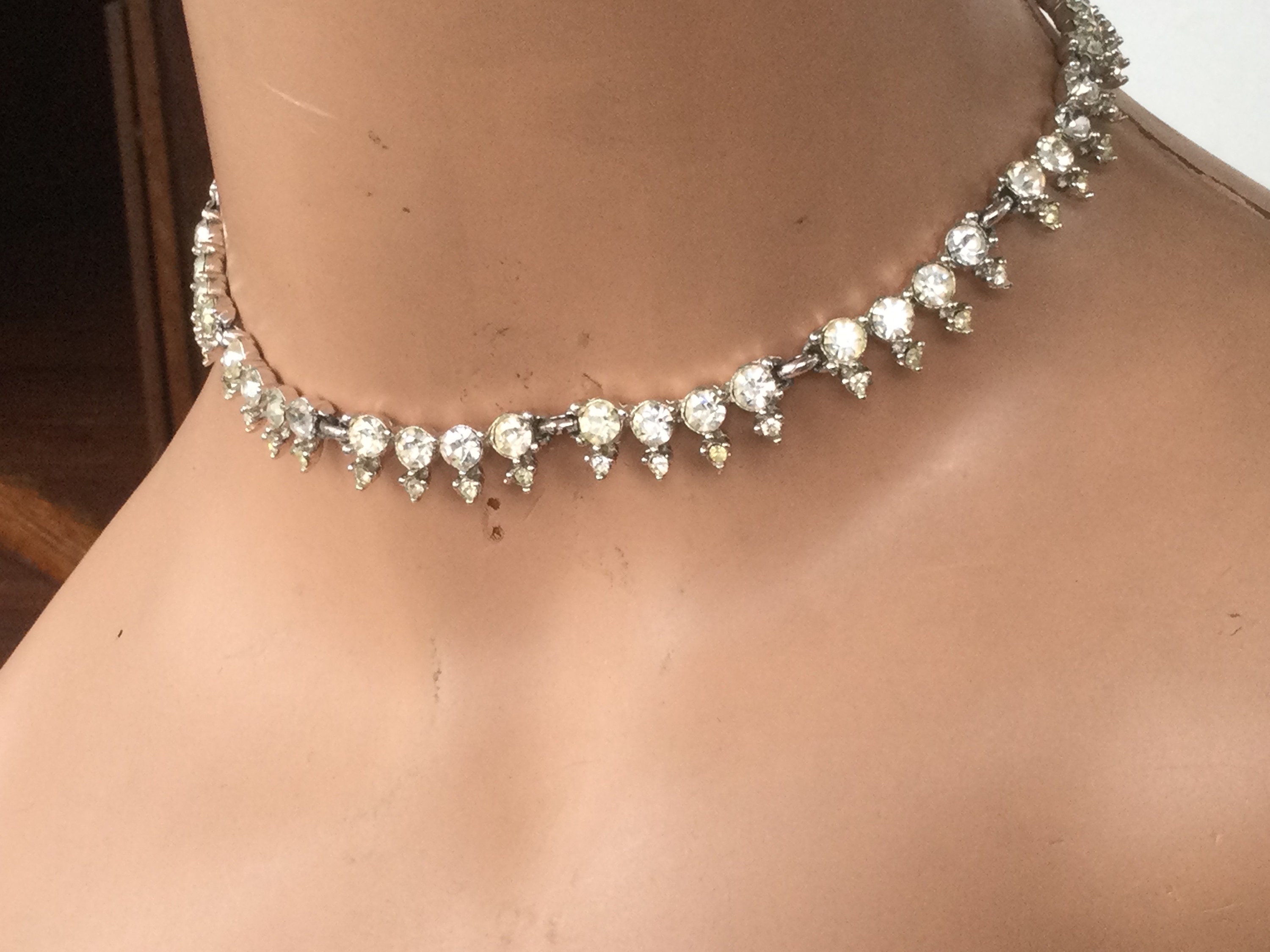 Vintage Henry Bogoff Rhinestone Necklace. - Etsy