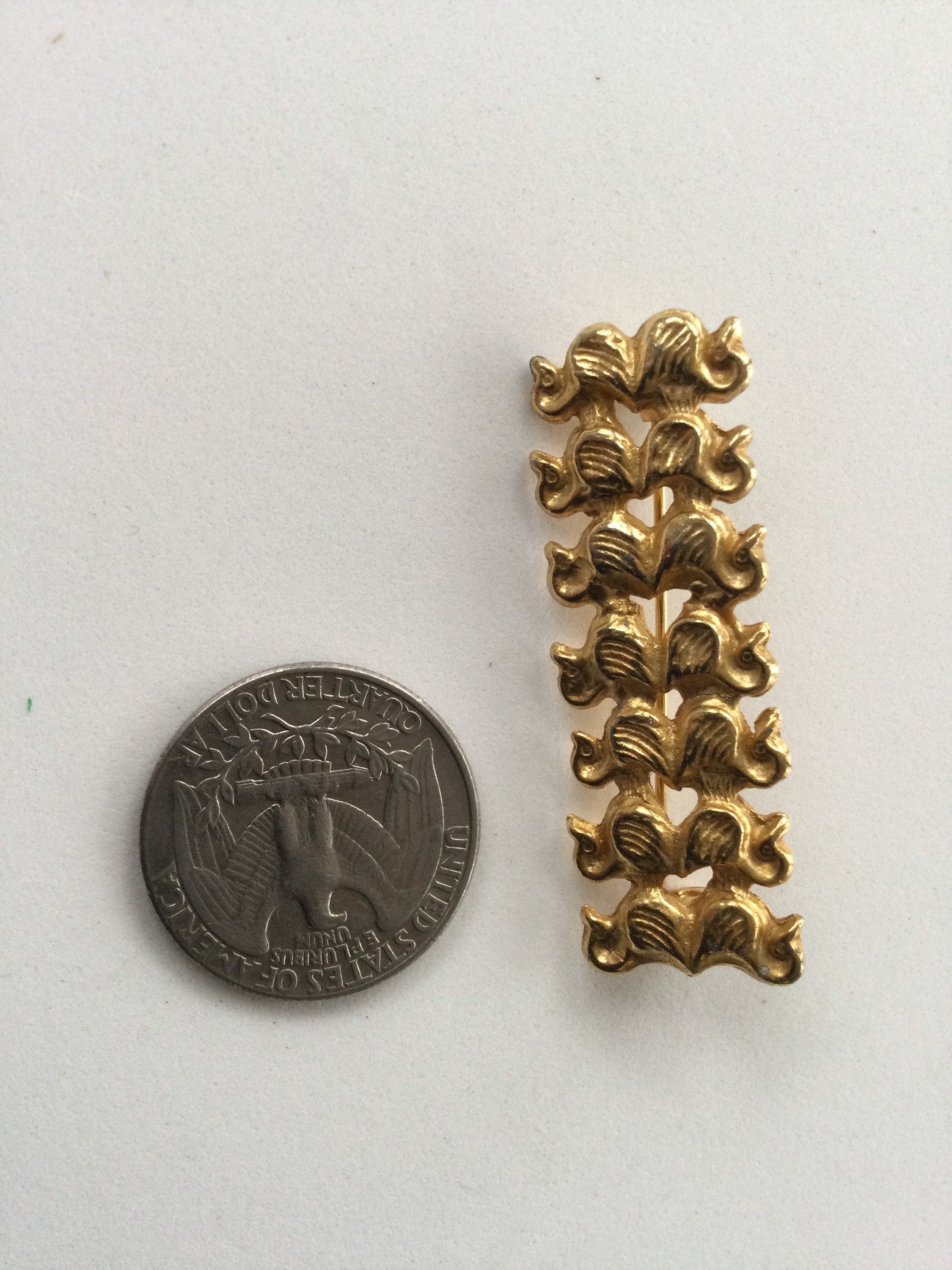 Vintage Alva Museum Brooch Gold Tone Stylized Rows of Geese - Etsy