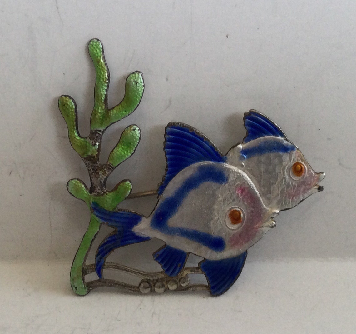Vintage Truart Sterling Silver & Enamel Guilloch Fish Brooch | Etsy