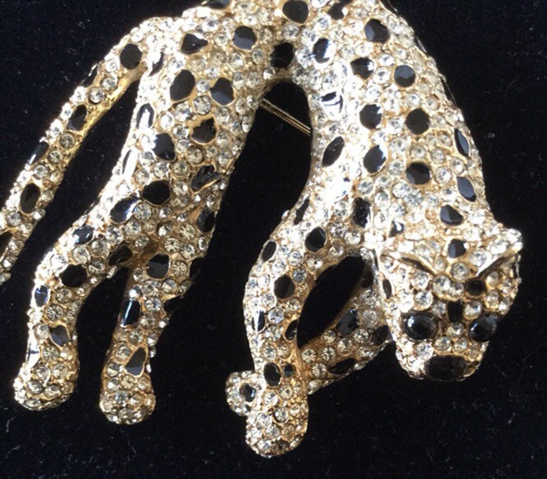Rare Designer Ciner Swarovski Crystal Rhinestones Leopard / Cat ...