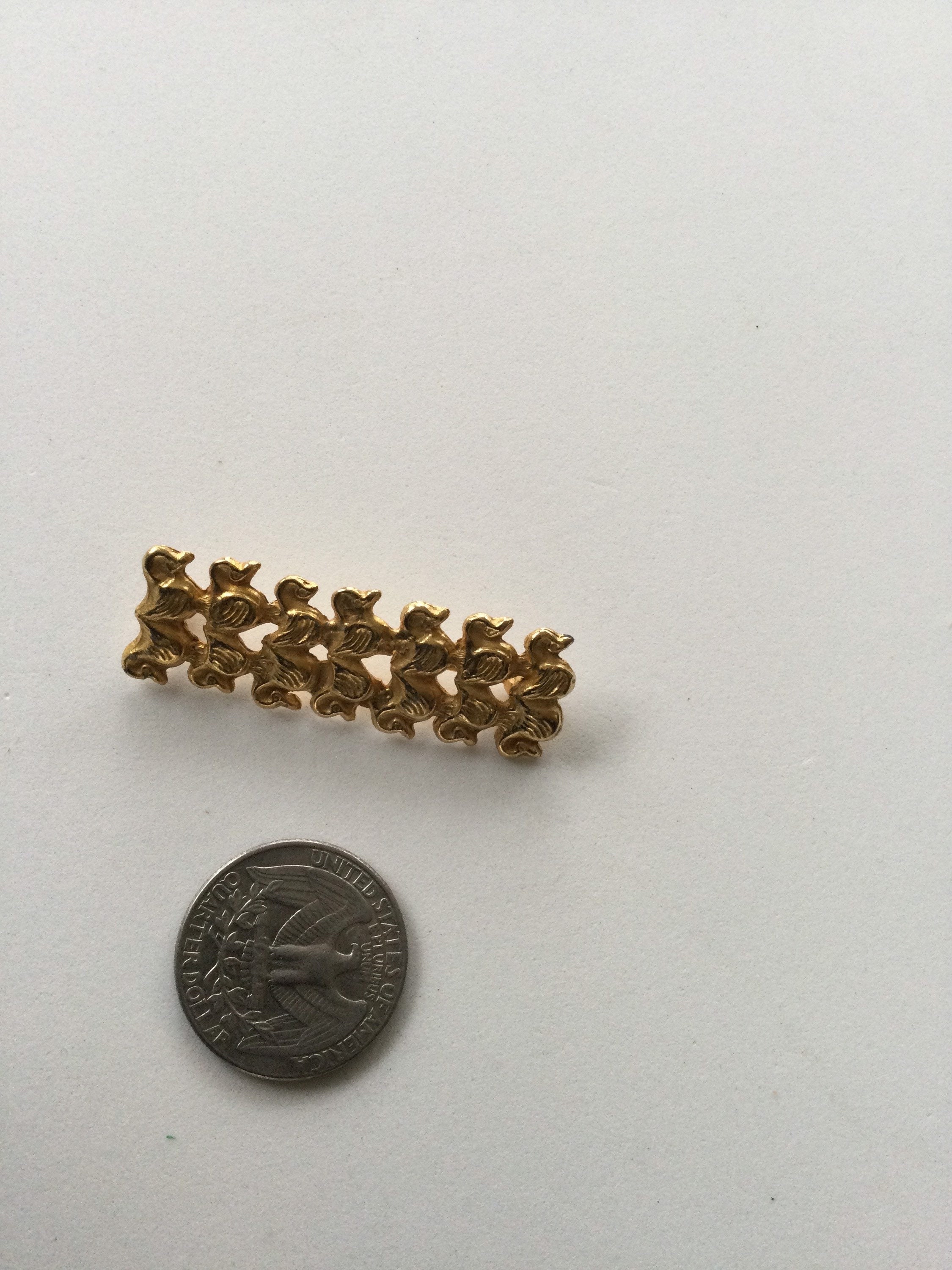 Vintage Alva Museum Brooch Gold Tone Stylized Rows of Geese - Etsy