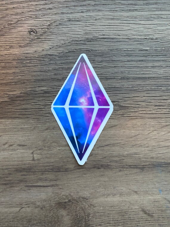 The Sims Blue Purple Galaxy Plumbob Die Cut Waterproof Vinyl Etsy