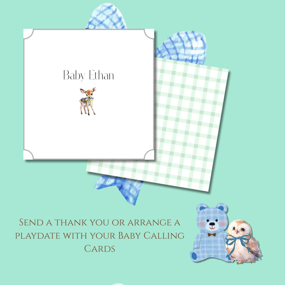 Woodland Baby Calling Cards - Etsy