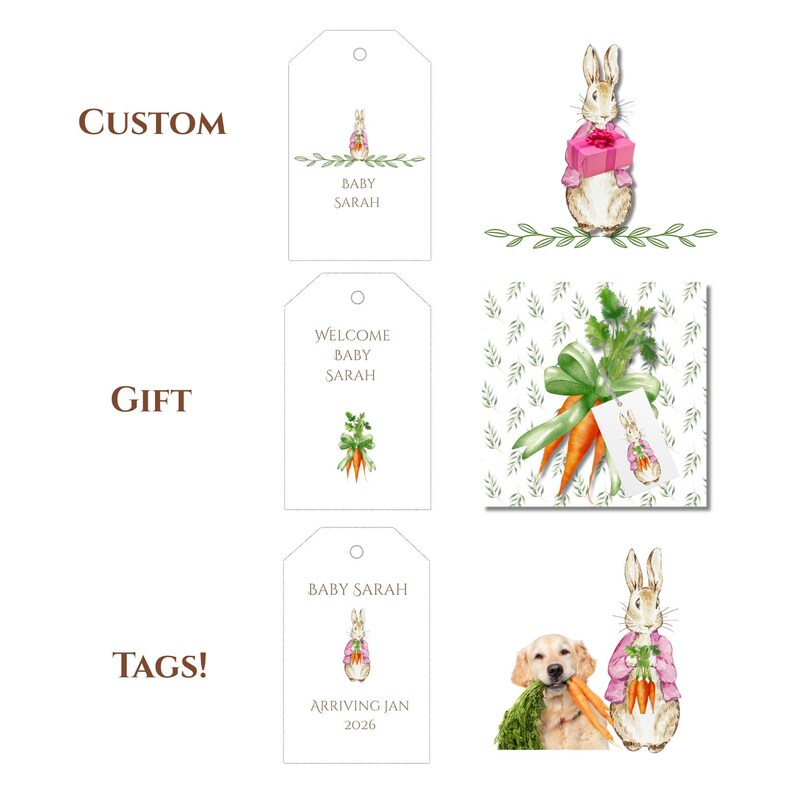 Peter Rabbit Gift Tags-girl - Etsy