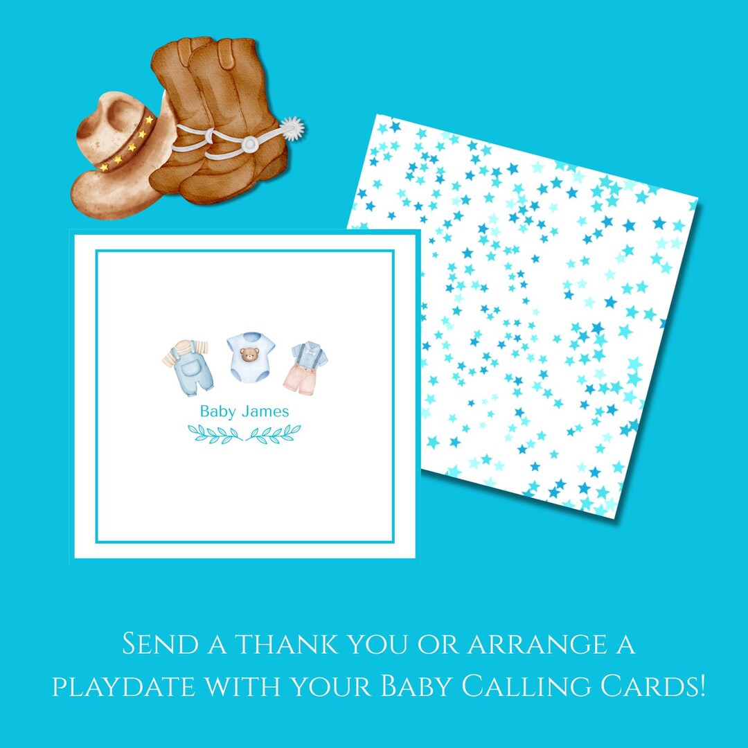 Baby Calling Card-cowboy BOY - Etsy