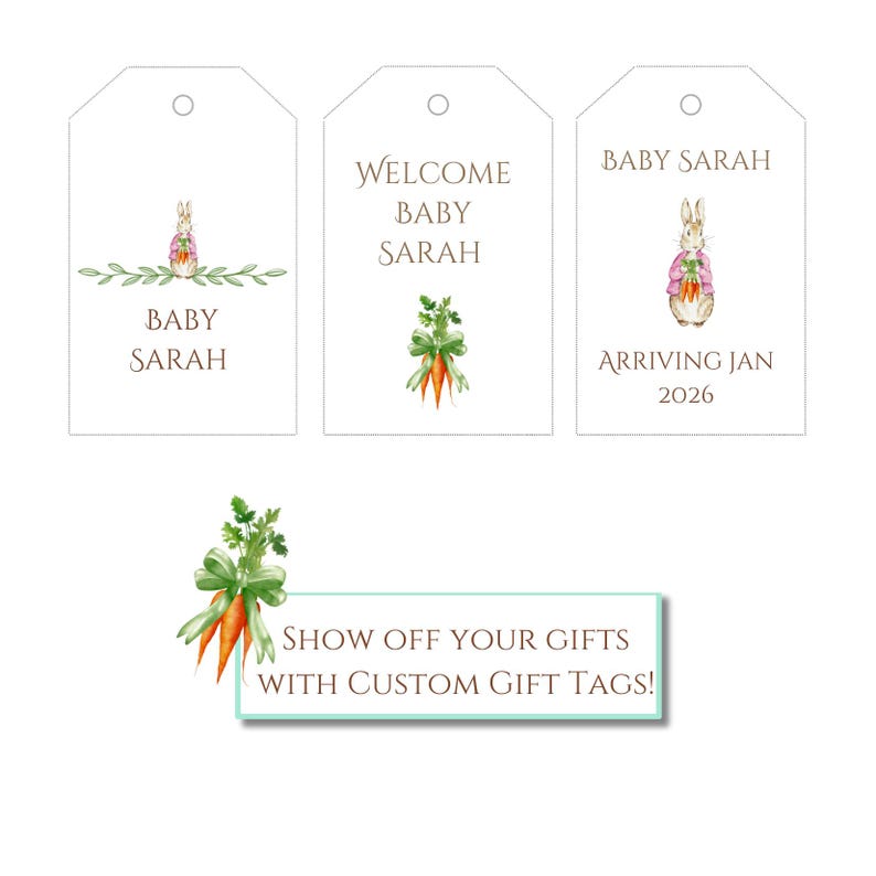 Peter Rabbit Gift Tags-girl - Etsy