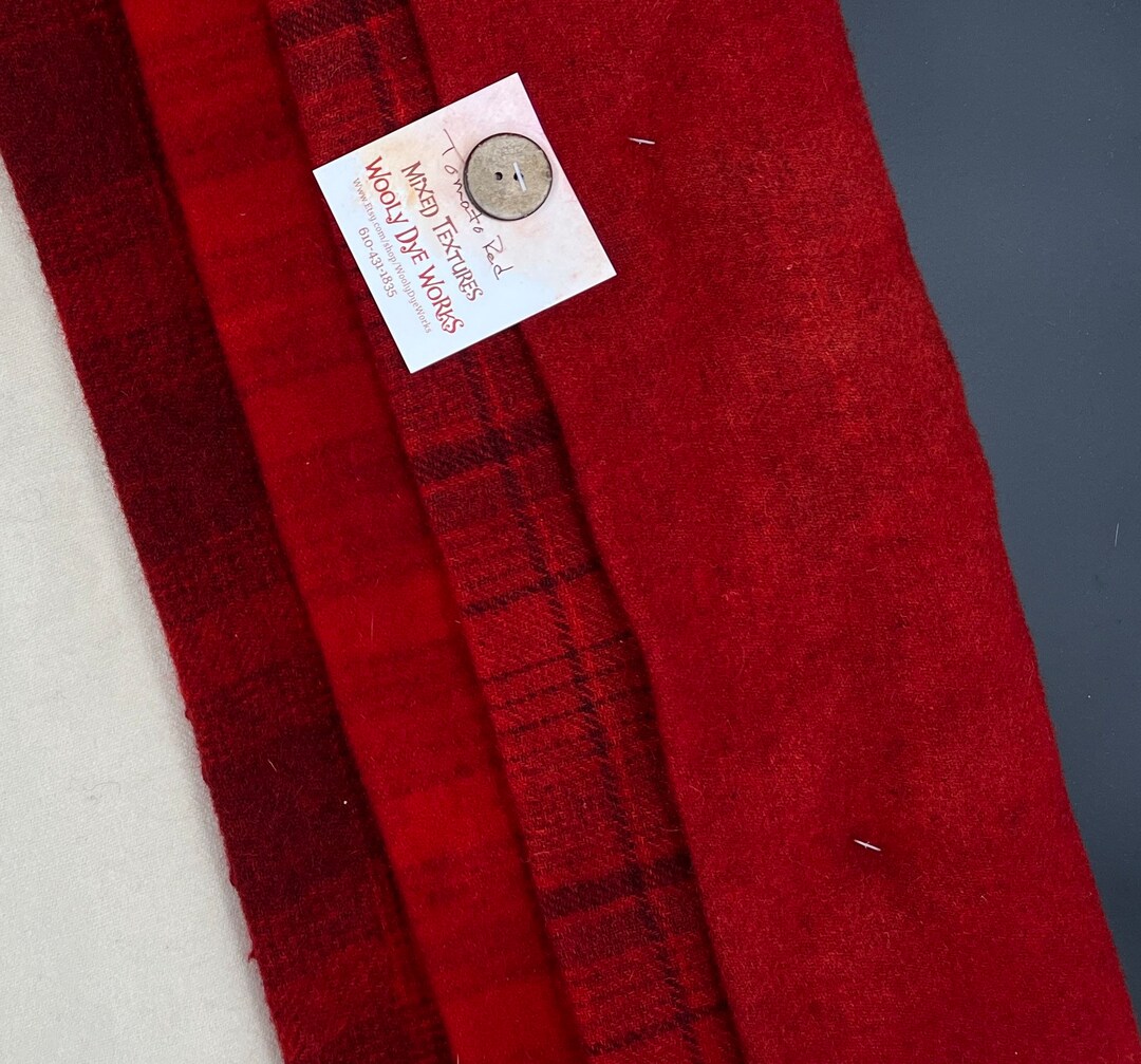 Tomato Red Mixed Textures 1 Yard Rug Hooking Wool - Etsy