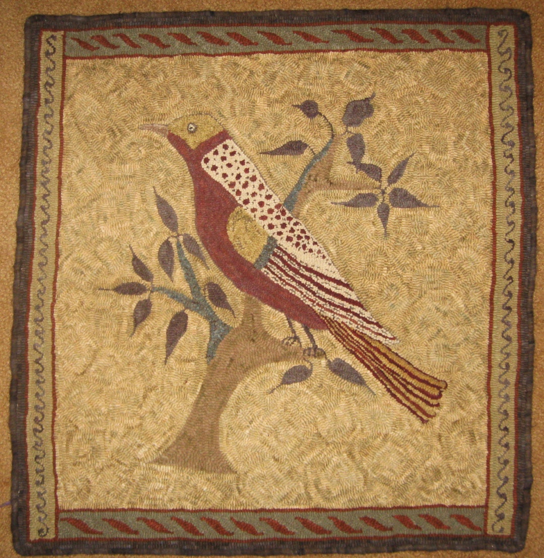 1805 Fraktur Rug Hooking Pattern, Linen - Etsy