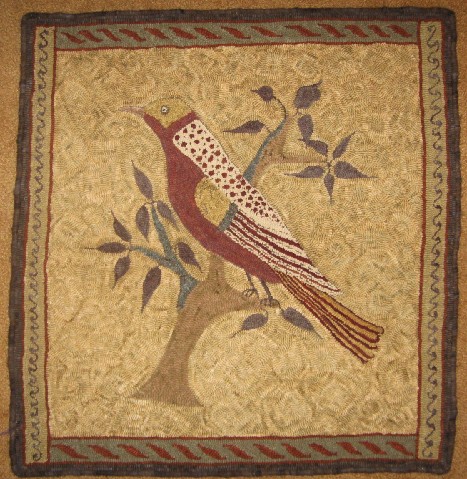 1805 Fraktur Rug Hooking Pattern Linen - Etsy