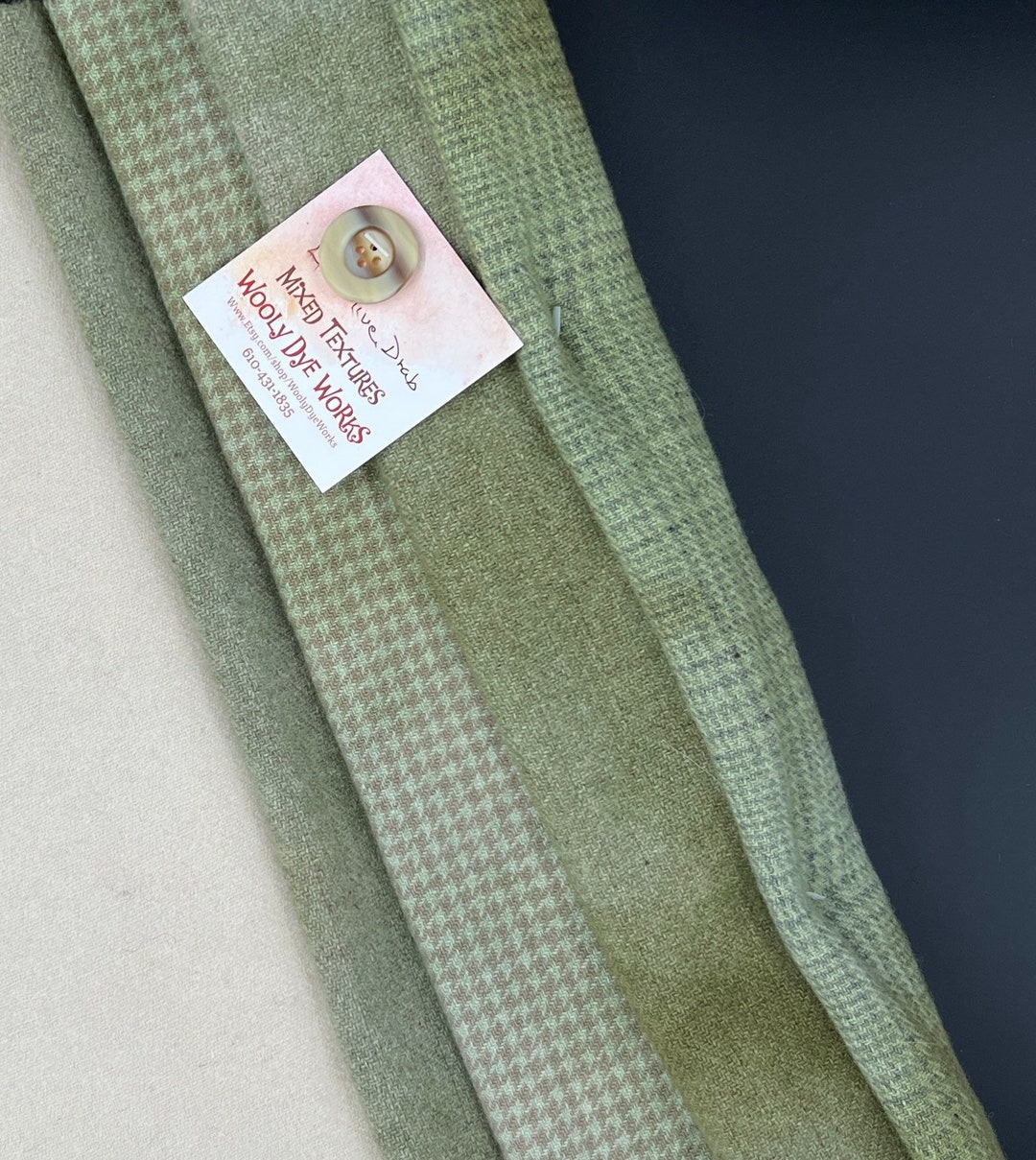 Light Olive Drab Mixed Textures Overrdyed Wool Rug Hooking - Etsy