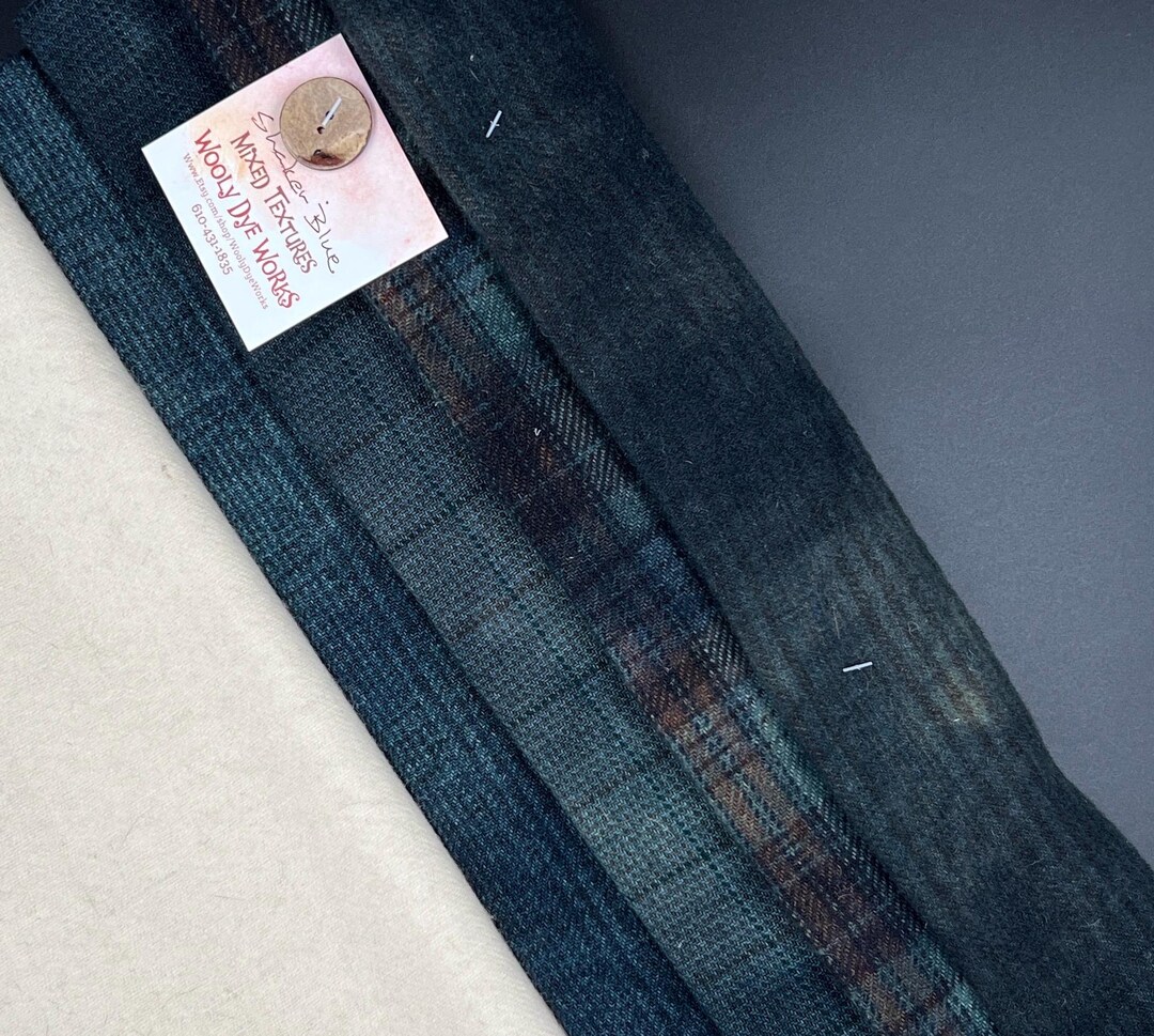 Shaker Blue Mixed Textures, 1/2 Yard, Rug Hooking Wool - Etsy