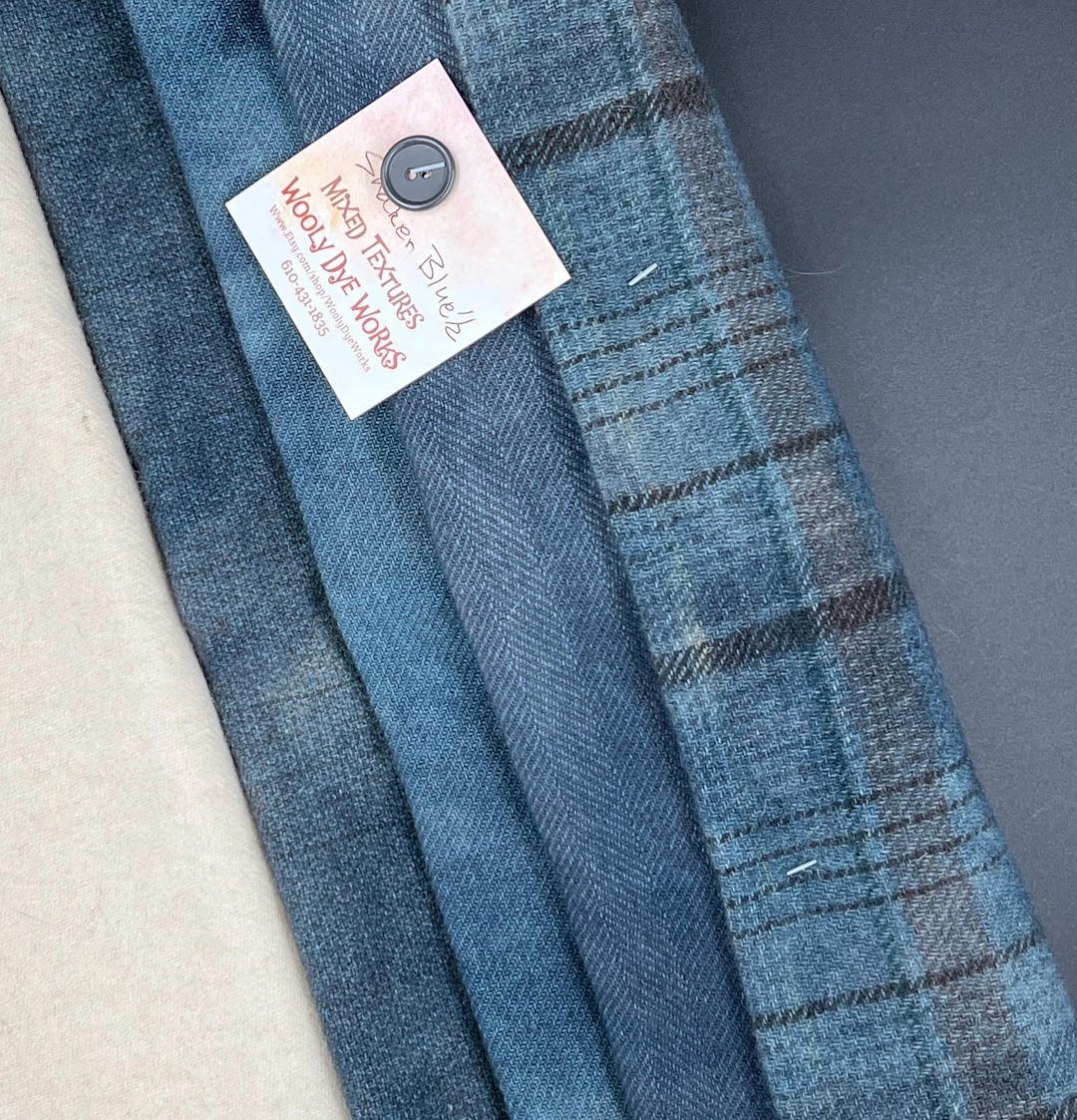 Shaker Blue Half Value Mixed Textures, Rug Hooking Wool, 1/2 Yard - Etsy