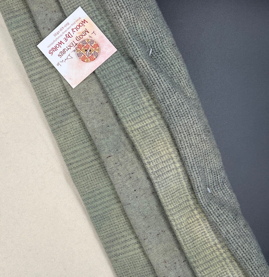 Light Olive Drab, Mixed Textures, Overrdyed Wool, Rug Hooking Wool, 1/2 ...