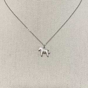 Dala Horse Necklace, Swedish Horse Necklace, Wooden Horse Necklace ...