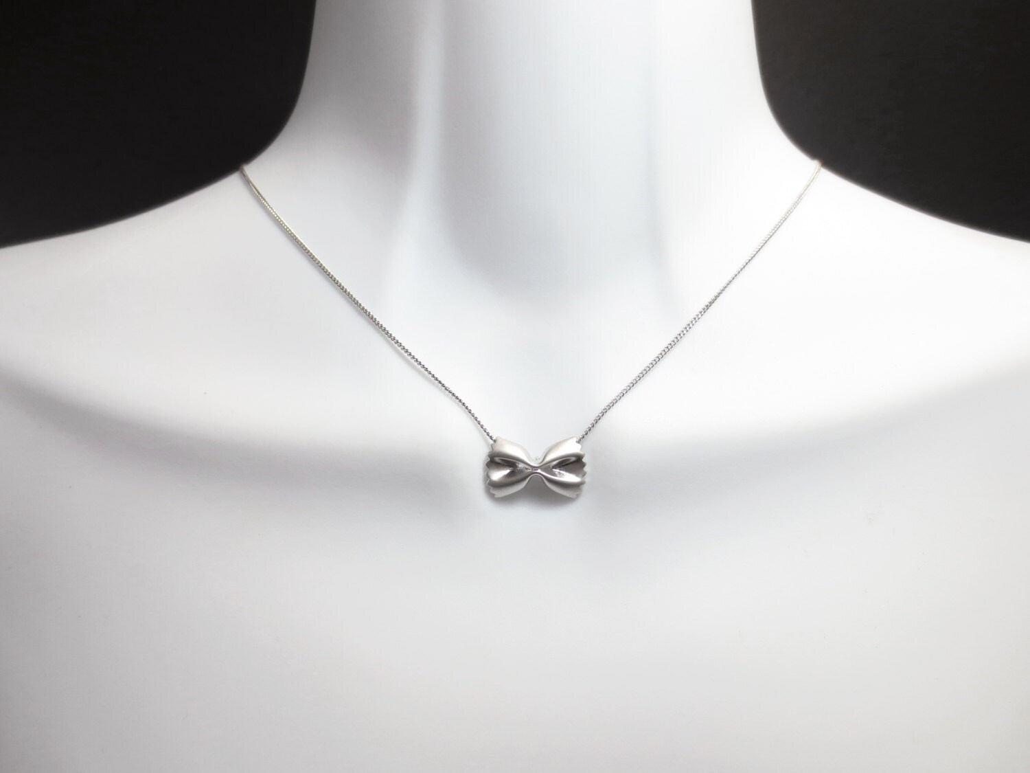 Pasta Necklace Ribbon Necklace Gold Silver Rose Gold Necklace - Etsy