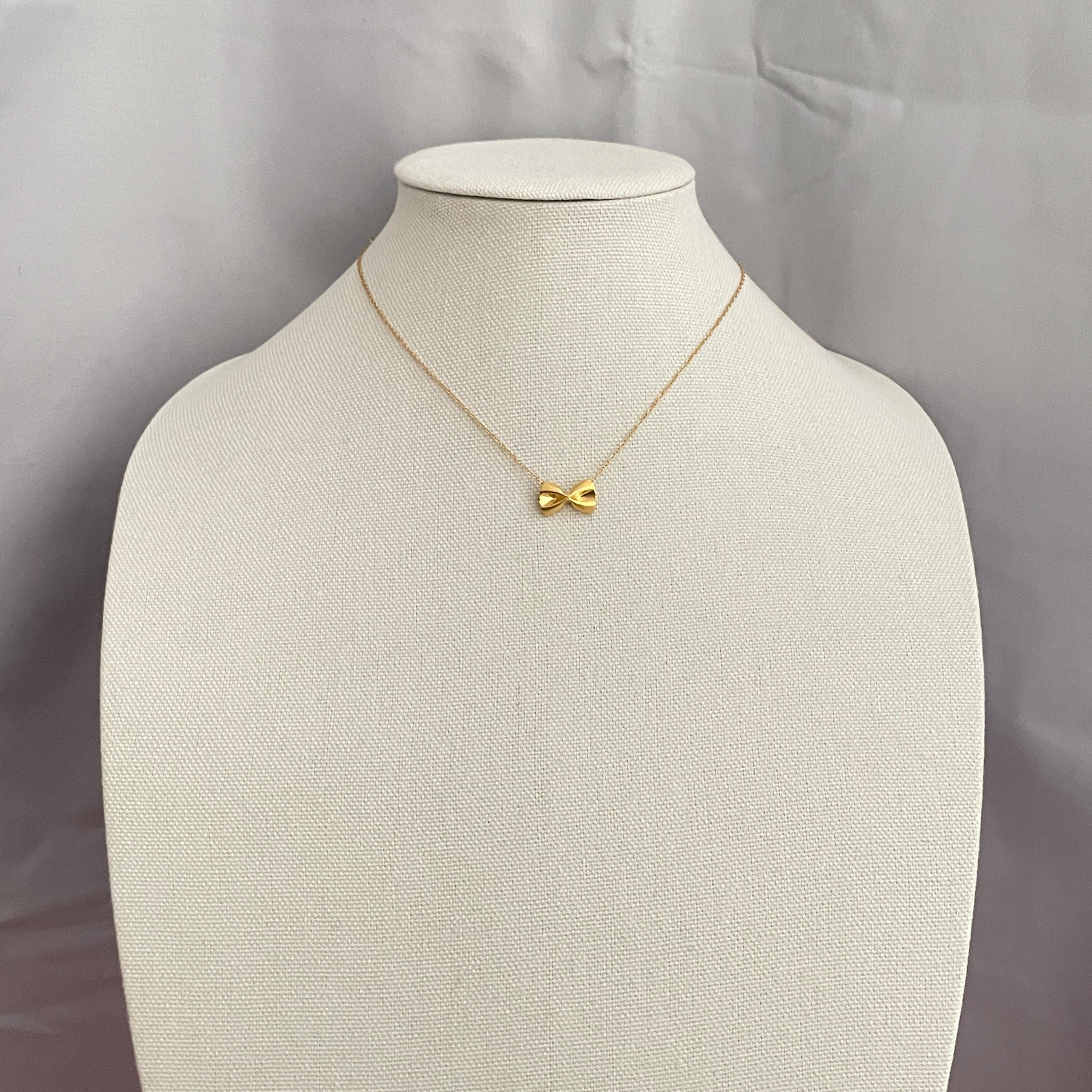 Pasta Necklace Ribbon Necklace Gold Silver Rose Gold Necklace Farfalle ...
