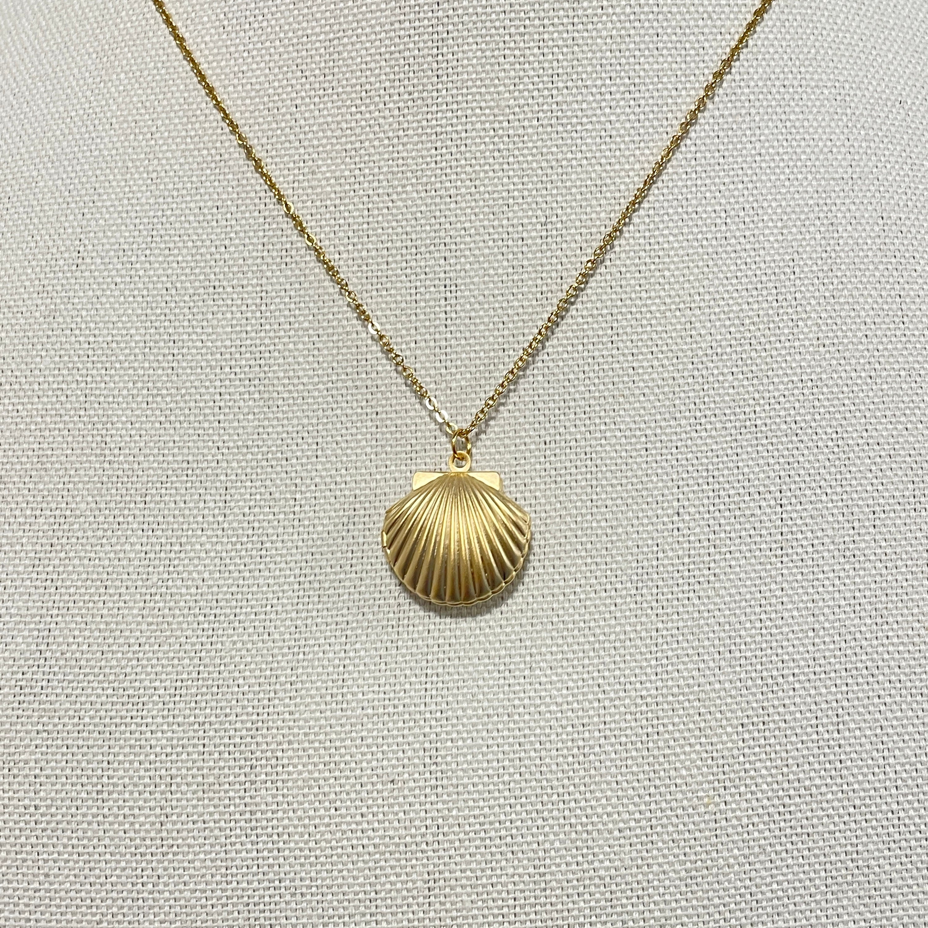 Gold Seashell Locket Mermaid Jewelry for Women, Beach Necklace, Summer ...