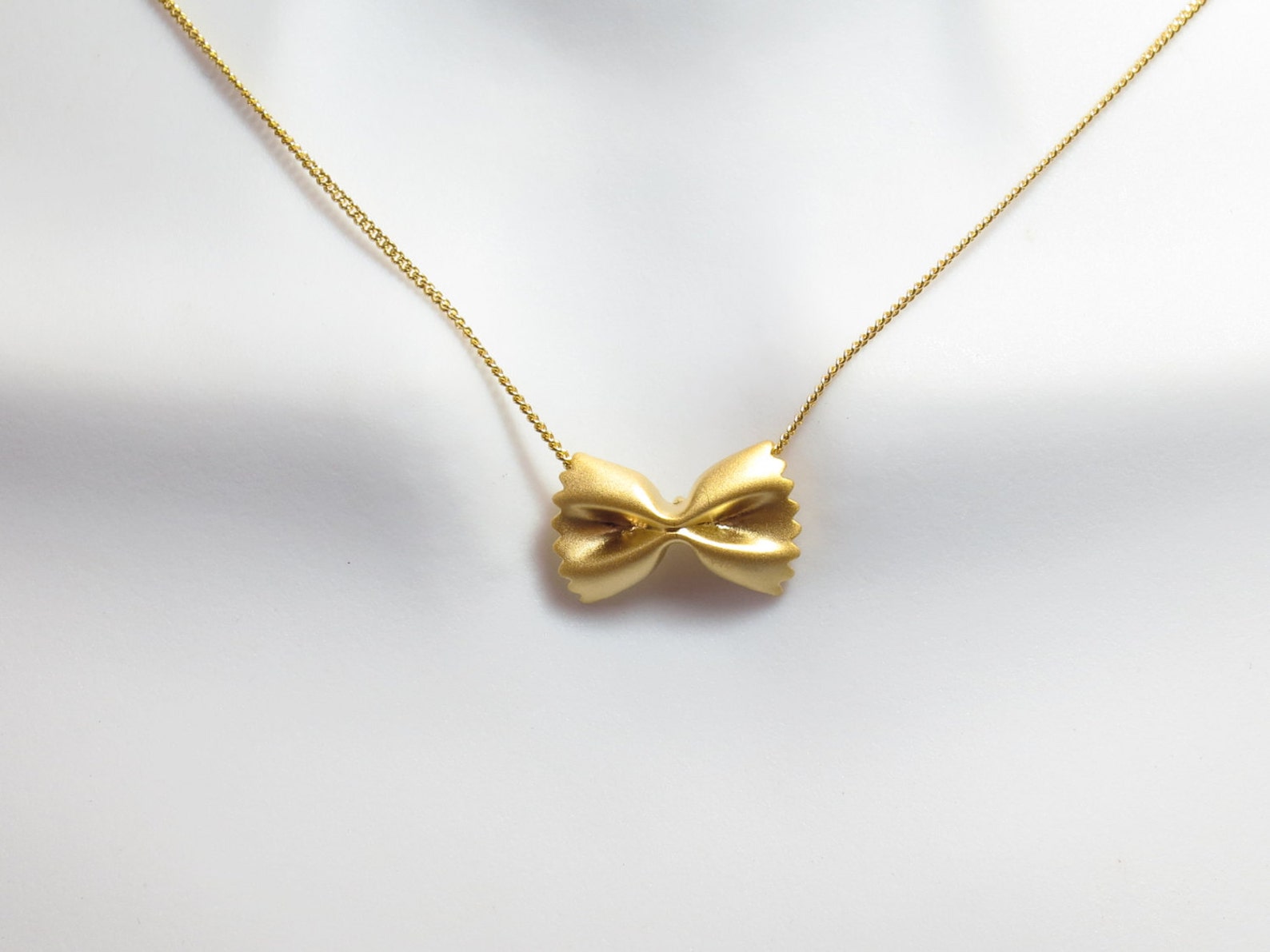 Pasta necklace Ribbon necklace Gold Silver Rose gold necklace | Etsy