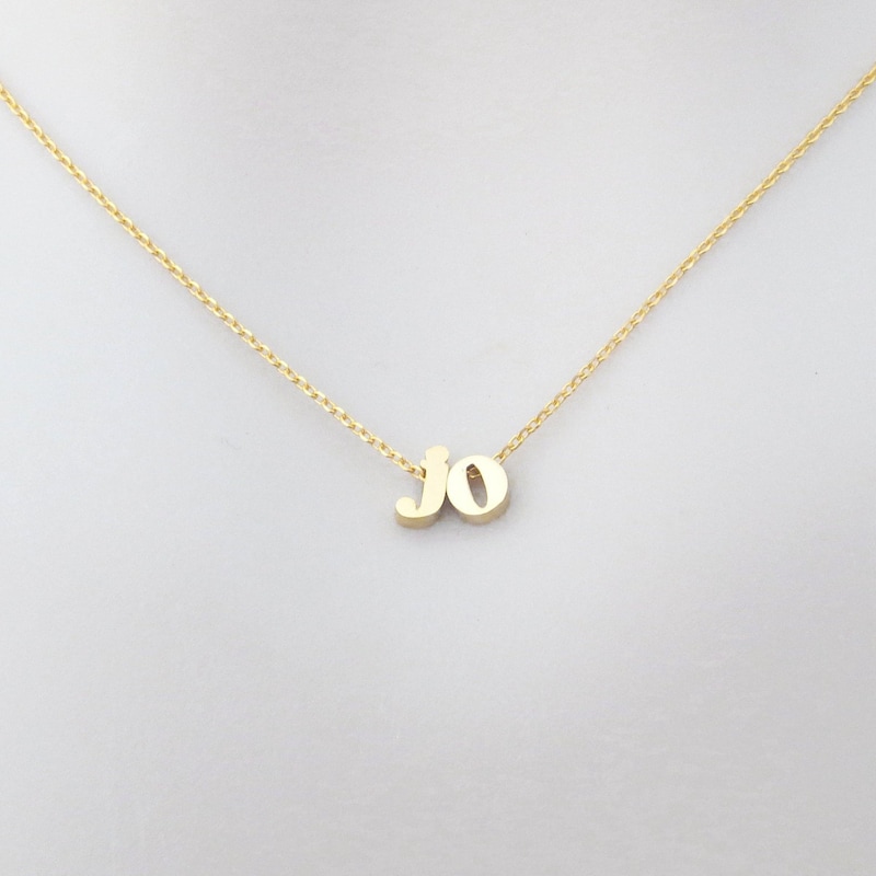 Two Initial Necklace - Etsy